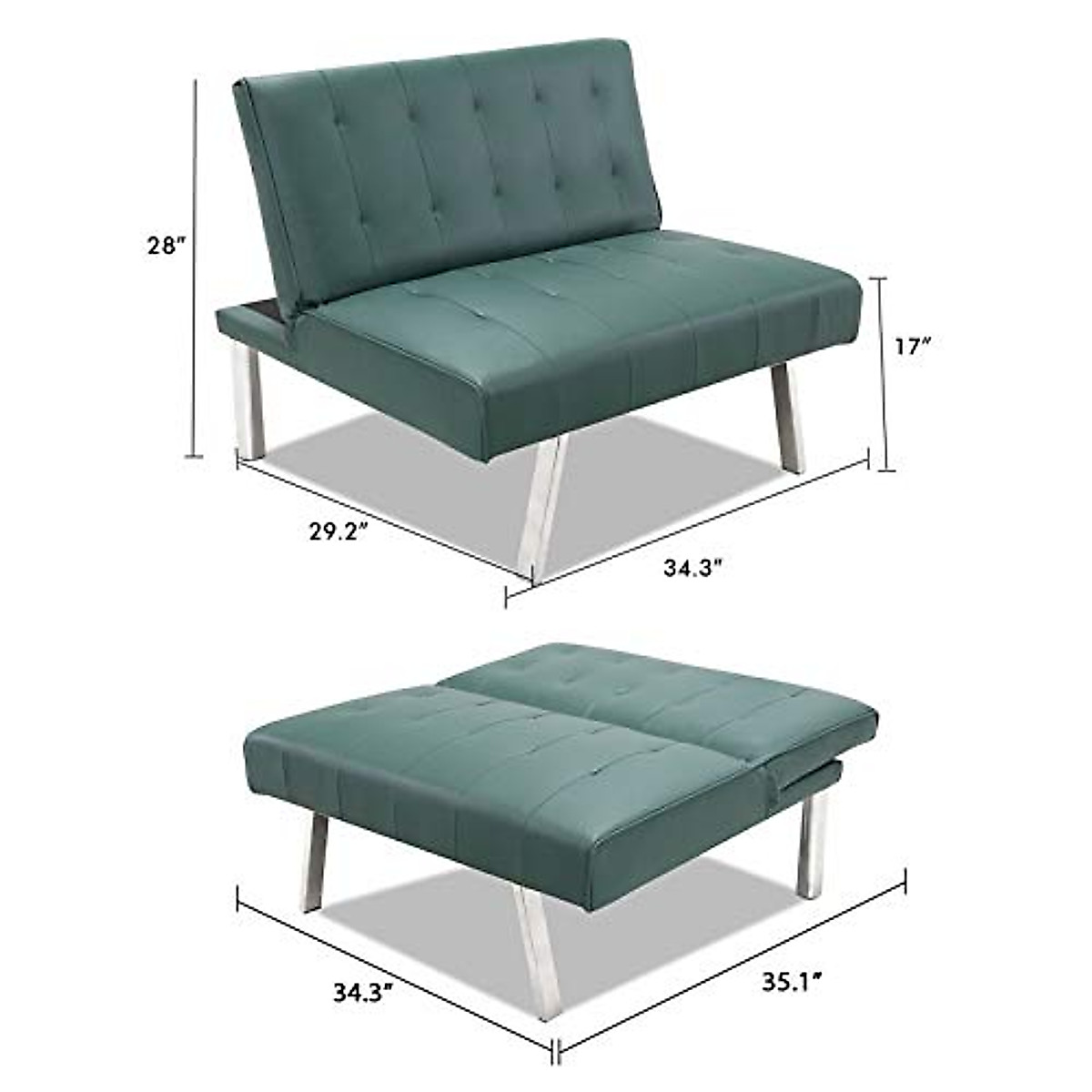 U/D GYDQX PU Leather Convertible Folding Sofa Chair,Single Futon Sofa Couch GYDQX