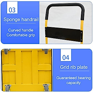 Generic Foldable Hand cart with Anti-Slip Coating, Convertible Hand Truck with Steel Bracket, Foldable 90° Handle, with castors, Load Capacity 400 kg (Color : Green, Size : 77 * 50cm)