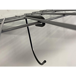 RACK YOUR GARAGE Overhead Rack Hooks for Hanging from Ceiling Rack and Wall Shelving Deck, Heavy Duty Mixed Pack Hooks - Gray (Set of 8)