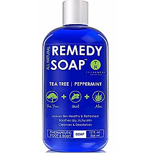 Truremedy Naturals Remedy Soap Tea Tree Oil Antibacterial Body Soap - Antifungal Body Wash | Helps Body Odor, Athlete's Foot, Jock Itch, Ringworm, Yeast Infections, & Skin Irritations (1 pk, 12 oz)