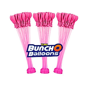 Bunch O Balloons Pink (3 Bunches) by ZURU, 100+ Rapid-Filling Self-Sealing Pink Colored Instant Water Balloons for Outdoor Family, Friends, Children Summer Fun (3 Bunches, 100 Balloons)