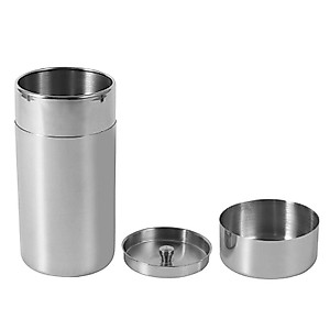 Tyenaza Tea Canister, Double Seal Stainless Steel Tea Tin Canister with Airtight Double Lids for Loose Tea Coffee Candy Herbs and Spices Storage(l)