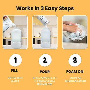 Elcove Foaming Dish Soap Refill Eco Friendly (Set of 5), Concentrated Powder Refills Make 60 oz of Non Toxic Dish Soap, Plastic Free, Septic Safe, Sustainable Products