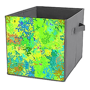 Abstract Colorful Camouflage Large Cubes Storage Bins Collapsible Canvas Storage Box Closet Organizers for Shelves