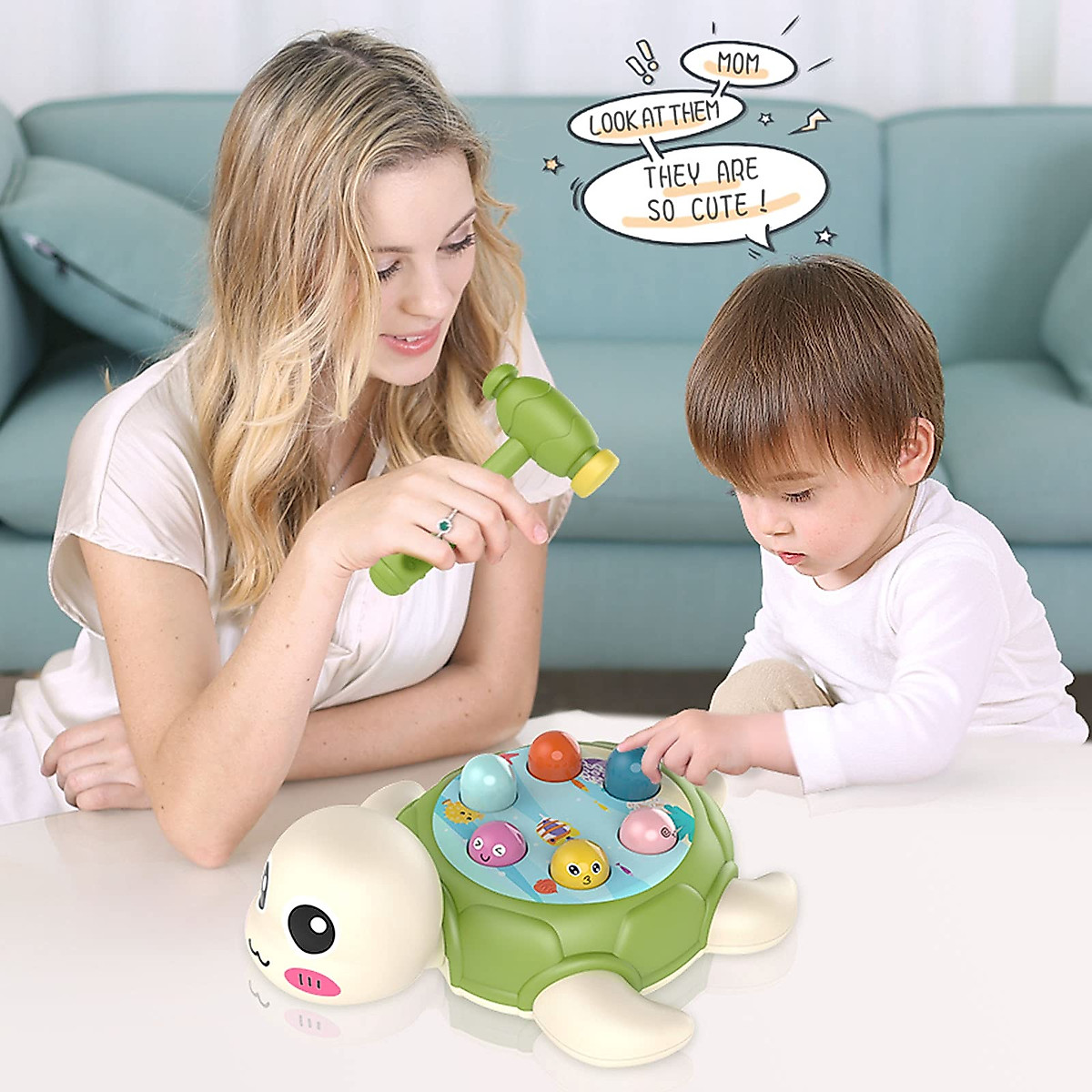 Grechi Hammering and Pounding Toy,Toys for 3 4 5 6 Year Old Boys,Baby Interactive Toys Toddler Activities Games with 2 Hammer,Learning,Active,Early Educational Toy,Gift for Boys Girls Toddlers