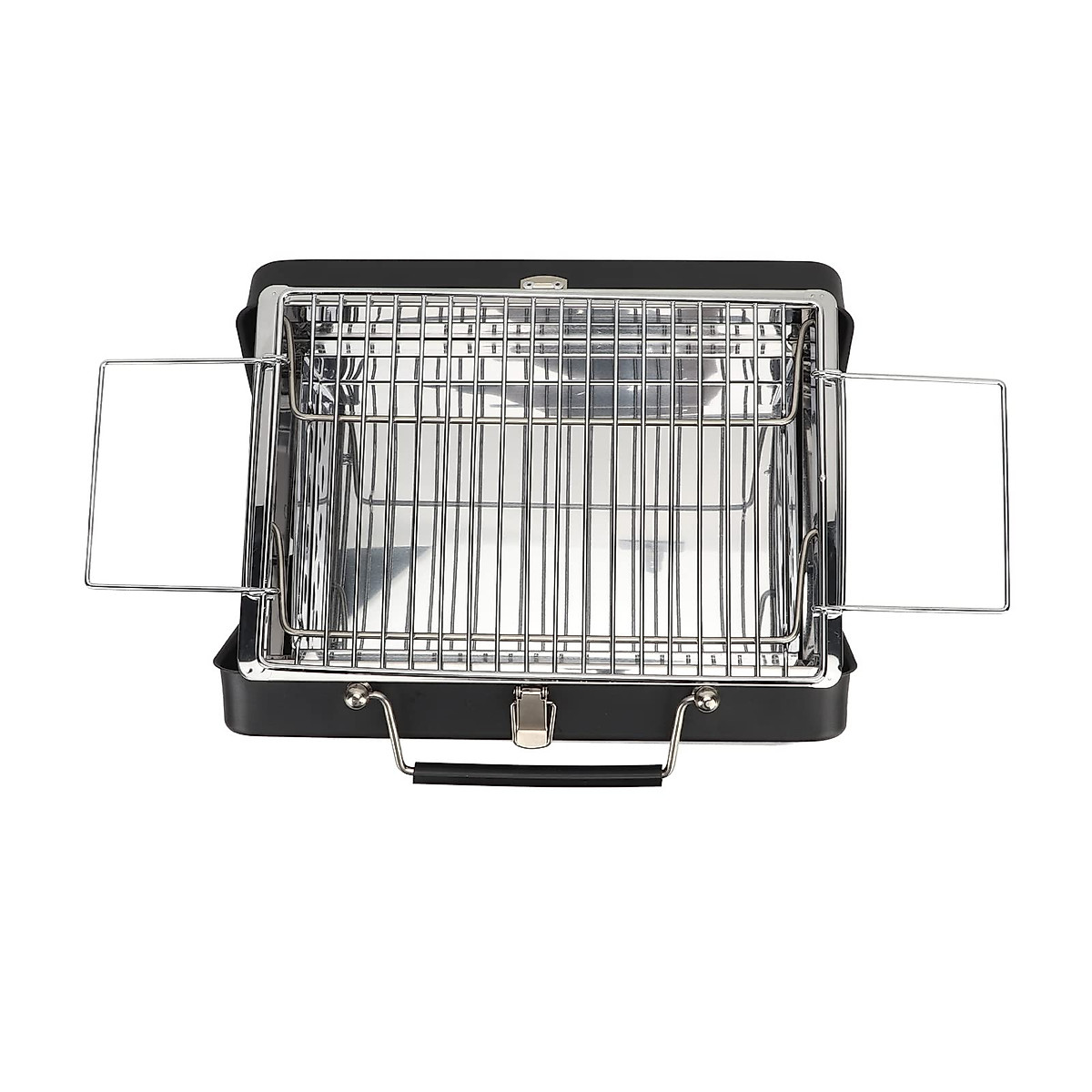 Portable Charcoal BBQ Grill, Portable Charcoal Grill High Temperature Resistant Easy Installation Mini for Backyard Picnic (Black)