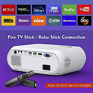 Cibest WiFi Projector Native 1080p, 8000L Movie Projector with High Contrast of 9000:1, Home Projector, Phone Projector, Compatible with iPhone, Android, TV Stick, etc. Comes with Projector Screen