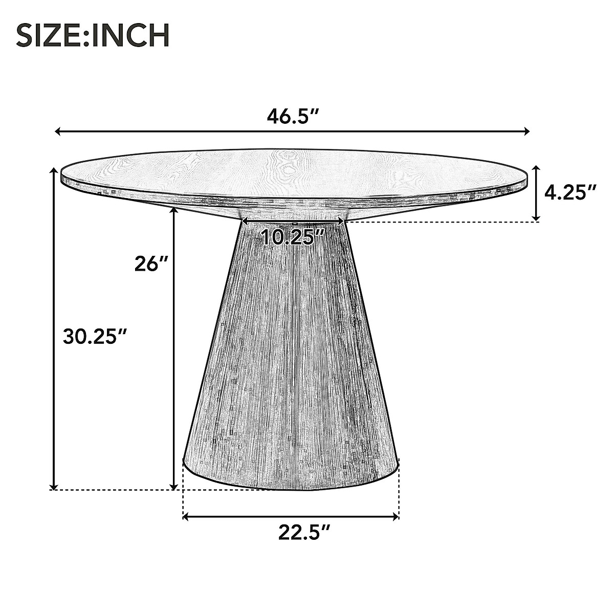 EEBUIHUI Retro Round Dining Table Minimalist Elegant Table for Living Room, Dining Room Mid-Century Rectangular Kitchen Dining Room Table for Dining Room Home Office Meeting Table (Black2)