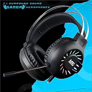 MTG RGB Backlit Mechanical Wired Gaming Keyboard and Mouse, Full Anti-ghosting Keys and RGB Stereo Speaker with 6 Colorful LED Modes with RGB Headphone for Desktop PC Laptop Combo