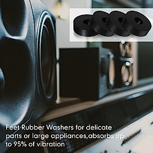 Rubber Isolation Pads Thick Rubber Washers 1.5 Inch OD 0.5 Inch ID 0.4 Inch Thick Mechanical Vibration Damping Pads Anti Vibration Isolation Pads Rubber Isolator Washer(8 Pcs)