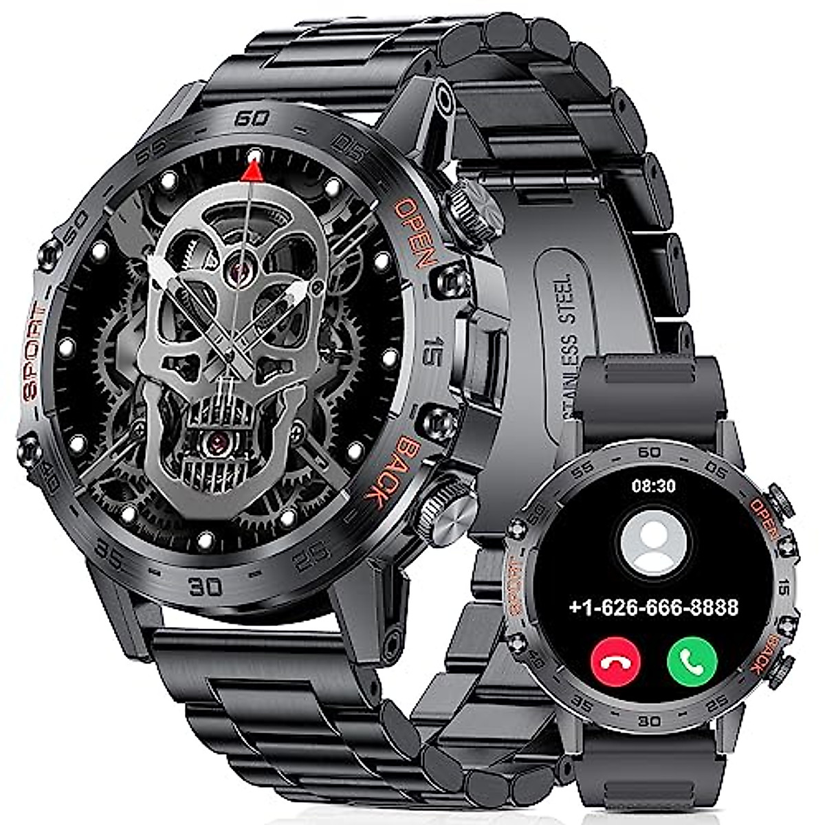 LIGE Military Smart Watches for Men(Answer/Dial), 1.39''Rugged Outdoor Smartwatch Health Fitness Tracker, 5ATM Waterproof,100+Sport Modes Tactical Pedometer Smart Watch for Android iOS Black