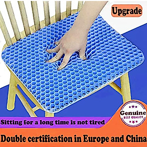 Gel Support Cushion，Gel Seat Cushion,with Non-Slip Cover,Help for Relieving Back Pain ,use for The Car,Office,Wheelchair (Blue)