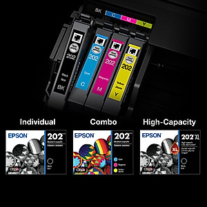 EPSON T202 Claria -Ink High Capacity Black & Standard Color -Cartridge Combo Pack (T202XL-BCS) for select Epson Expression and WorkForce Printers