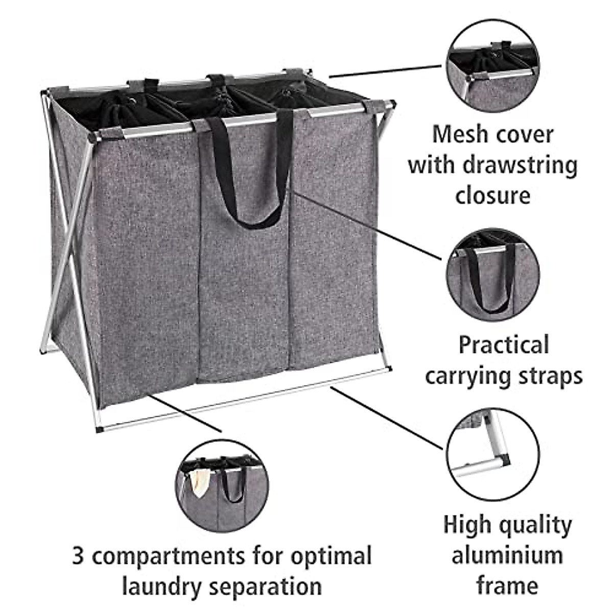 Wenko Trio Laudry bag, Gray
