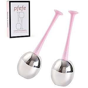 pfefe Ice Globes Facial Skin Care Freeze Tools for Women Face & Eyes, Stainless Steel Face Beauty Cryo Sticks Roller for Girls Ladies, Cooling Spa Globes with Storage Case