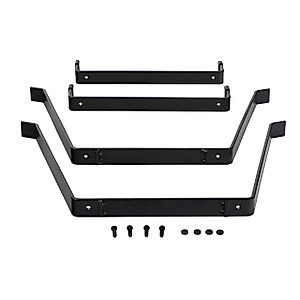 PHI VILLA 17 Inches Small Indoor/Outdoor Firewood Log Rack Log Hoop Bin Log Carrier for Firewood with Scrolls Fireplace Accessories,Decorative Black