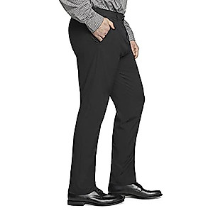 Van Heusen Men's Big & Tall Big and Tall Stain Shield Stretch Straight Fit Flat Front Dress Pant, Black, 40W x 34L