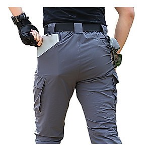 TACVASEN Military Lightweight Water Repellent Assault Hiking Camping Mountain Pants Khaki 36