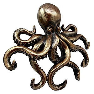 Ebros Gift The Call of Cthulhu Deep Sea Kraken Octopus Monster Wall Mount Key Holder Tentacle Hooks Sculpture Plaque Figurine 11.25" H