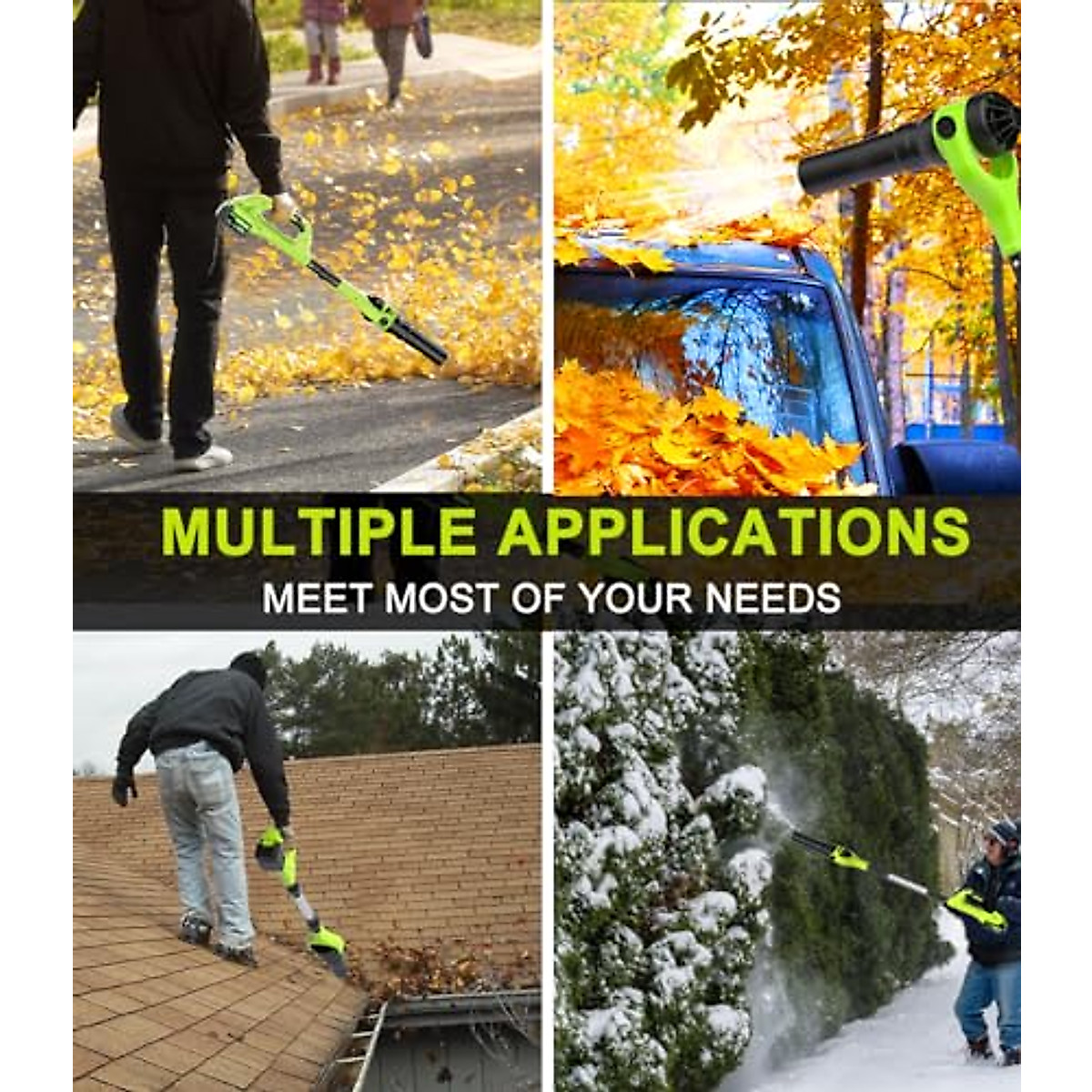 GardenJoy 40V Cordless Leaf Blower - 500CFM Brushless Electric Handheld Leaf Blower with Battery and Fast Charger, 2 Variable Speeds, Lightweight Portable Power Leaf Blowers for Lawn Yard Garden Care