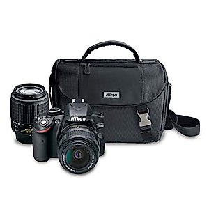 Nikon D3200 24.2 MP CMOS Digital SLR Camera with 18-55mm and 55-200mm Non-VR DX Zoom Lenses Bundle (discontinued by manufacturers) (Renewed)
