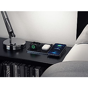 Satechi Trio Wireless Charger with Magnetic Pad –Qi Certified–Compatible with iPhone 13 Pro Max/13 Pro/13, iPhone 12 Pro Max/12 Pro/12, AirPods Pro/Gen 3, Apple Watch Ultra & Series 8/7/SE/6/5/4/3/2/1