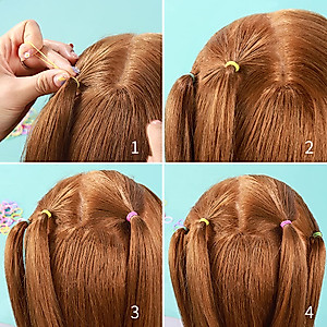 YGDZ 4000pcs Elastic Hair Bands, Clear Hair Elastics Small Mini Girls Rubber Bands Baby Kids Toddlers Hair Ties(2000pcs Clear + 2000pcs Colorful)