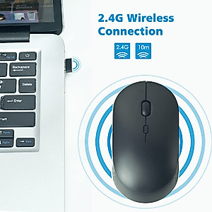 YUMQUA 12 Pack Wireless Mouse Bulk, Slim 2.4G 3 Levels DPI Optical Silent Cordless Computer Mouse for Laptop Chromebook PC Windows MacBook, Black