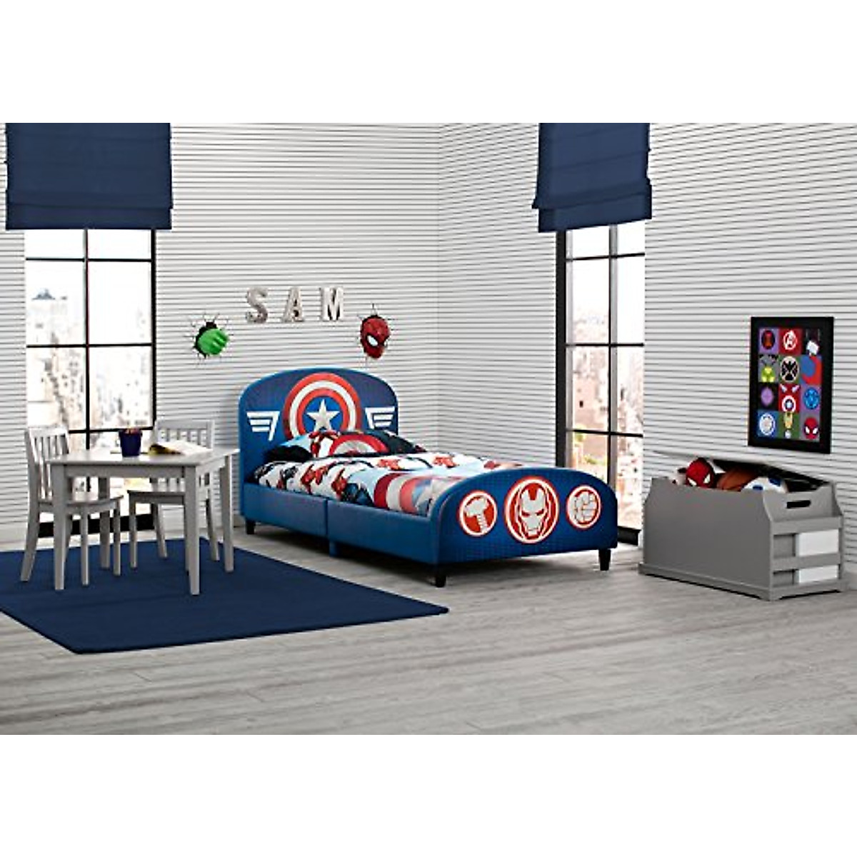 Delta Children Upholstered Twin Bed, Marvel Avengers