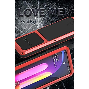 LOVE MEI Metal Case for LG V60/LG V60 ThinQ, Heavy Duty Robust Military Bumper Aluminum Metal Case Dustproof Shockproof Splashproof Full Body Protection Case Cover with Tempered Glass (Black)