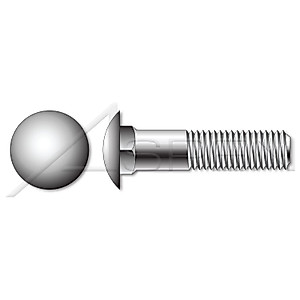 (200 pcs) M5-0.8 X 50mm, DIN 603 / ISO 8677, Metric, Carriage Bolts, Round Head, Square Neck, A2 Stainless Steel