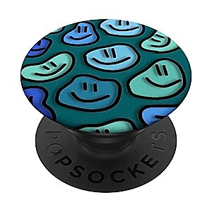 pastel aesthetic trippy liquid swirl dripping smile face PopSockets Swappable PopGrip
