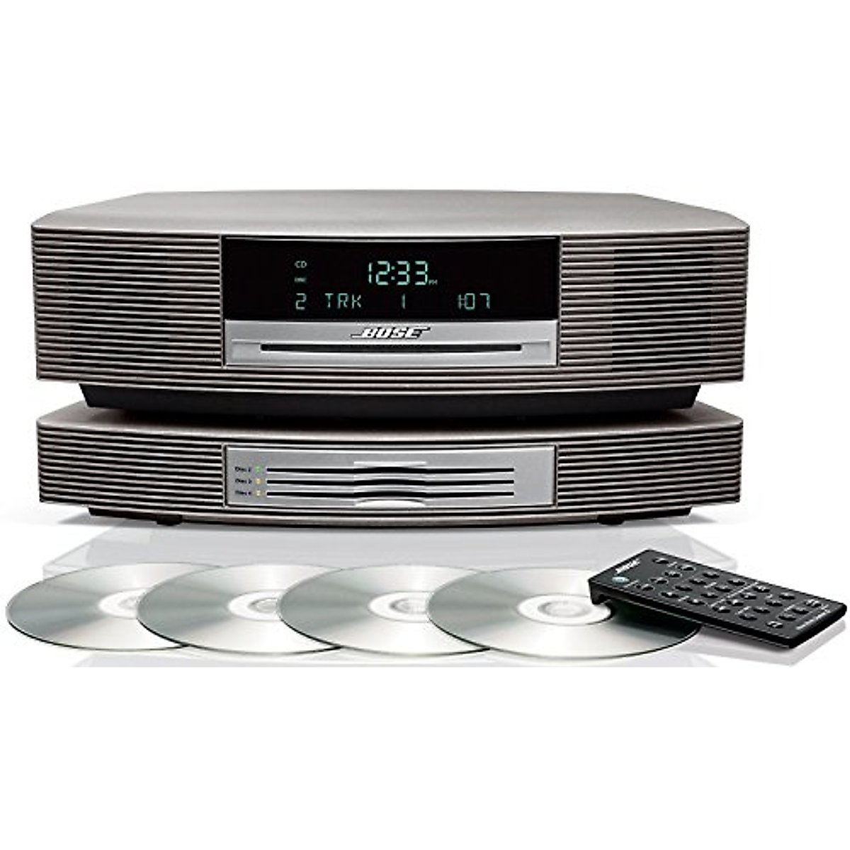 Bose Wave Music System with Multi-CD Changer - Titanium Silver, Compatible with Alexa Amazon Echo