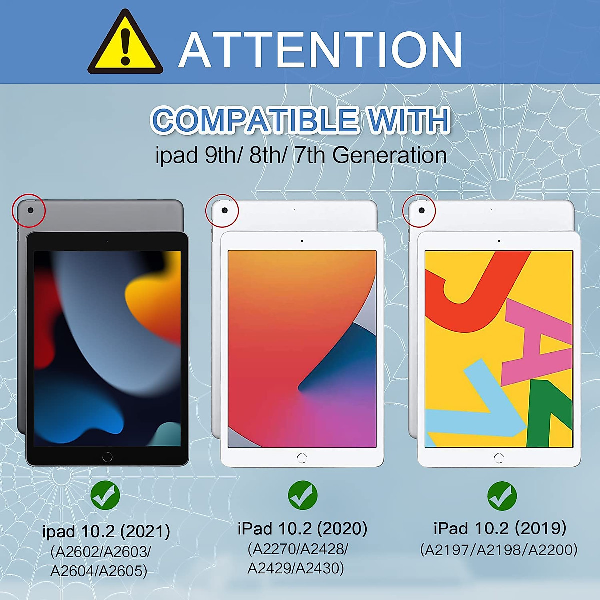 ZoneFoker for iPad 9th Generation Case, for iPad 8th/7th Gen Case with Handle, Adjustable Multi-Angle Stand Heavy Duty Shockproof 9 8 7 iPad 10.2 inch 2021/2020/2019 Cover for Kids Children Boy