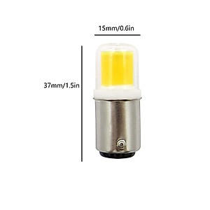 YDJoo BA15D LED Bulb 5W Dimmable COB Bulbs BA15D Double Contact Bayonet Base 50W JD Type T4 Halogen Equivalent Cool White 6500K Sewing Machine Bulb, 4 Pack