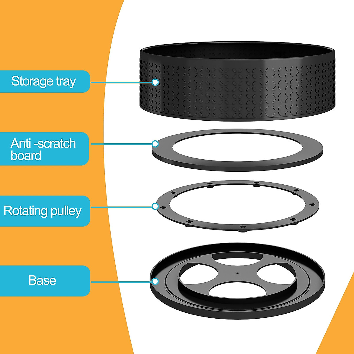 Lazy Susan Turntable Organizer,2 Tiered Rotating Kitchen Storage Rack,Fridge Lazy Susan Turntable for Cabinet,Refrigerator,Dining Table,Kitchen Counter,Pantry,Fridge,Spice Rack Organizers and Storage