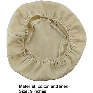 Htppzjr 9 Inch Breathable Proofing Bread Basket Cloth, White, Wooden