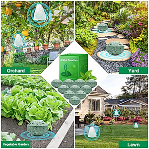 Generic Snake Repellent for Yard - 24pack Natural Snake away Ball for Garden, Patio, Camping, Fishing, Dark Green