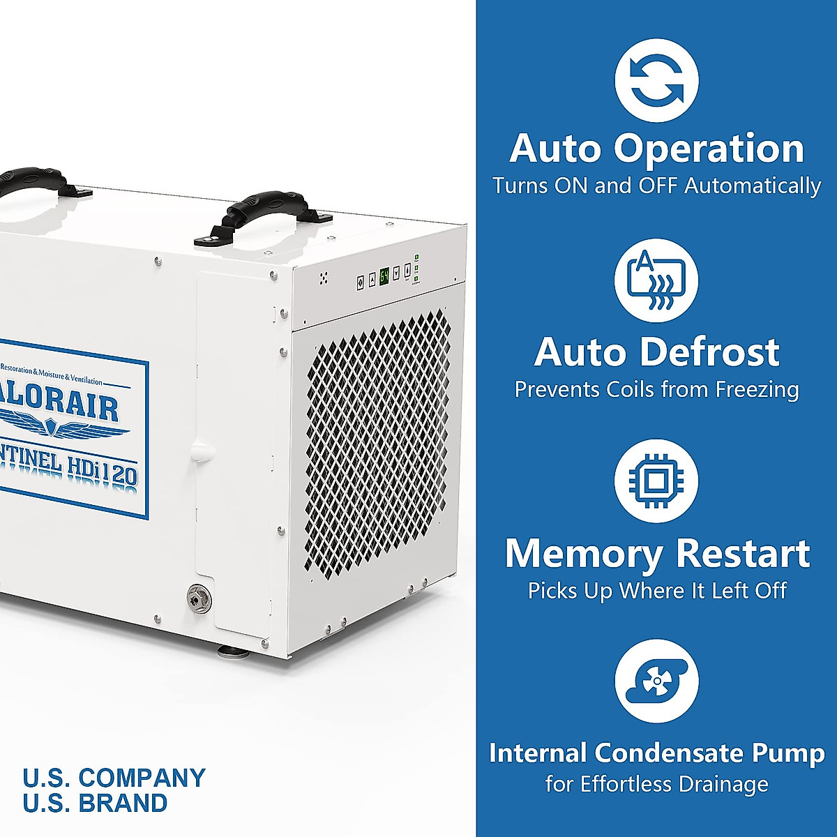 ALORAIR Sentinel HDi120 Commercial Dehumidifier with Pump, 235 Pints Whole Homes Dehumidifier for Crawl Spaces, Basements, up to 3,300 sq. ft. 5 Years Warranty, cETL, Optional Remote Monitoring