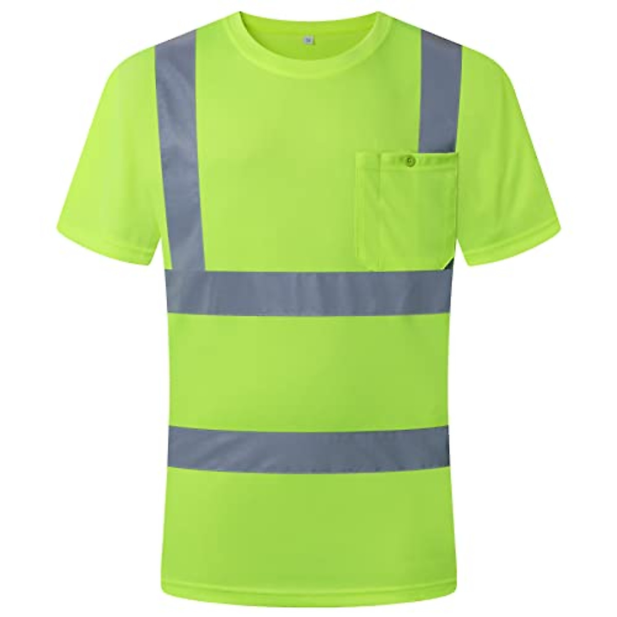 JKSafety Hi-Vis Reflective Safety Apparel | Daily Work T-Shirt Yellow Color with Sewed Retro-Reflective Strips | ANSI Compliance (77-Yellow, XL)
