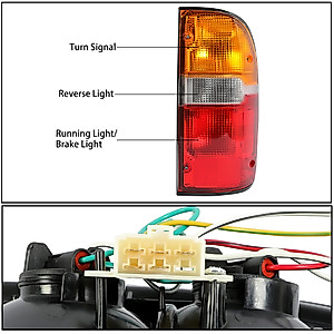 ECOTRIC Tail Light Lamp w/Bulb(s) Compatible with 1995-2000 Toyota Tacoma Truck Replace for TO2801116 8155004030 Rear Taillight Signal Brake Light Passenger Side Right RH