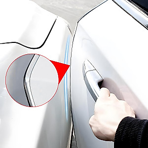 BELOMI Car Door Edge Guards, 32.8Ft Universal Fit U Shape Door Edge Trim Car Door Protector, PVC Plating Finish Anti-Collision Automotive Body Strip, Car Accessories Fit for Most Car (Carbon Fiber)