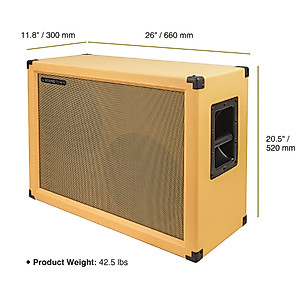 Sound Town 2 x 12" 130W Open-back Guitar Speaker Cabinet, Birch Plywood, Orange Tolex, Wheat Cloth Grille (GUC212OBOR)