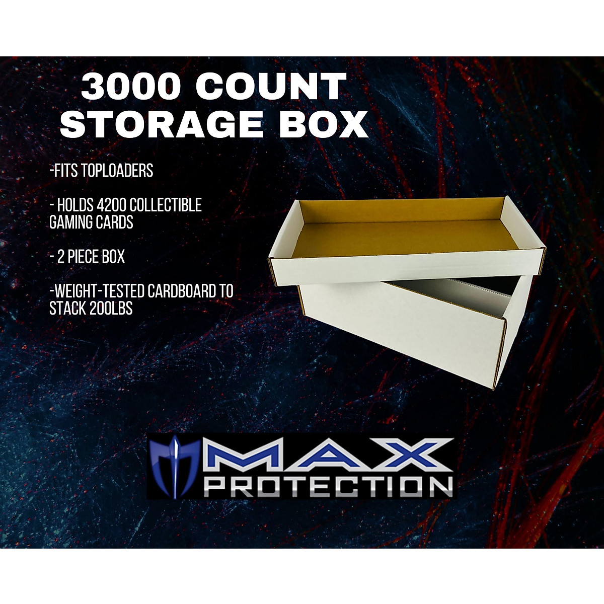 (8) SUPER Shoe 3-Row Storage Box (3000 Ct.) - Cardboard Storage Box - Baseball,Football, Basketball, Hockey, Nascar, Sportscards, Gaming & Trading Cards Collecting Supplies by MAX PRO