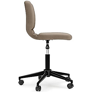 Signature Design by Ashley Beauenali Home Office Upholstered Swivel Desk Chair, Taupe