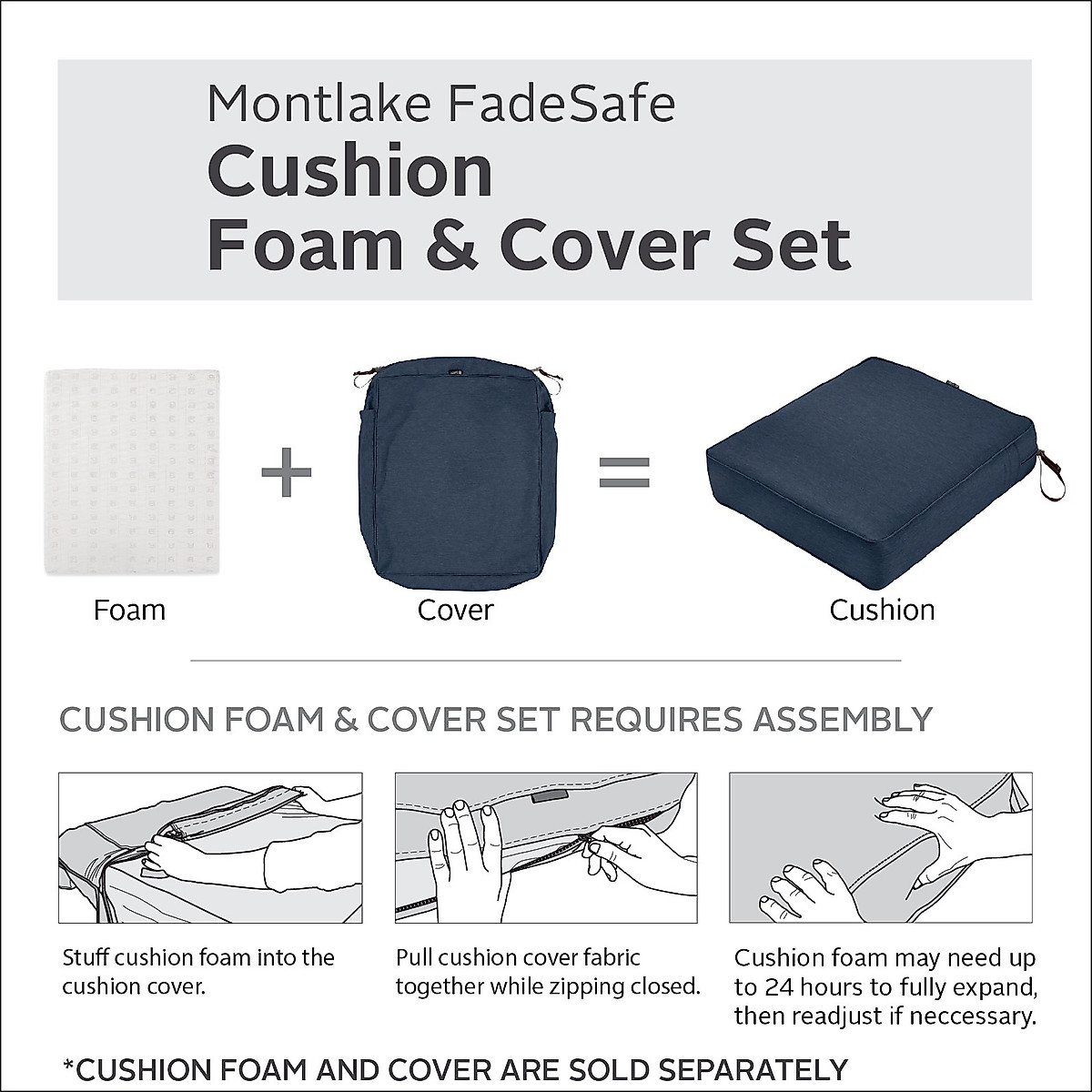 Classic Accessories Montlake FadeSafe Water-Resistant 59 x 18 x 3 Inch Outdoor Bench/Settee Cushion Slip Cover, Patio Furniture Swing Cushion Cover, Heather Indigo Blue, Patio Furniture Cushion Covers