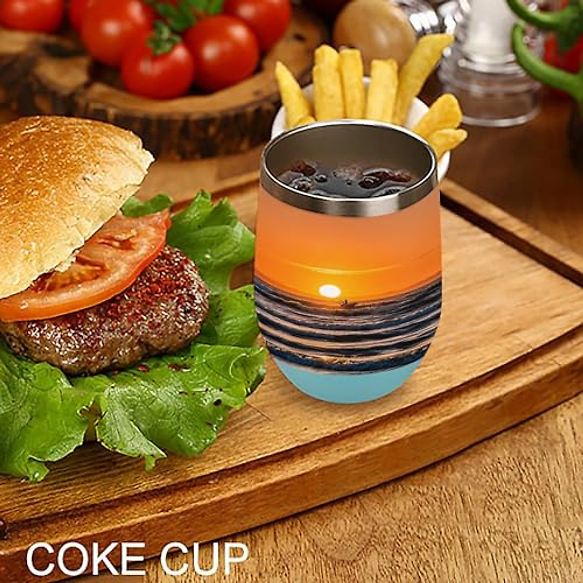 OPTKSNCU 304 Stainless Steel Insulated Cup with Lid, Cloudy Sky Print Durable, And Easy to Clean – Ideal for Home, Office, And Gift Giving