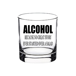 Rogue River Tactical Funny Alcohol Salad Old Fashioned Whiskey Glass Drinking Cup Gift For Him Men Dad Grandpa