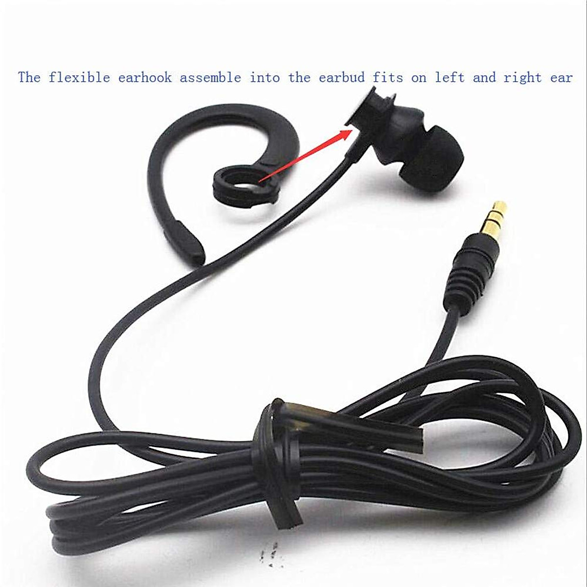 LINHUIPAD Single Side Earbud Headphones Stereo in-Ear Earphone Removable Hook Earphone for PC Smartphones MP3 MP4 Players