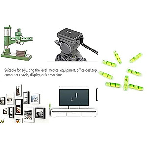 Chiloskit 10 Pcs Cylindrical Plastic Bubble Spirit Level Vials for RV TV Picture Frame Hanging Tool Leveler, 8x35mm